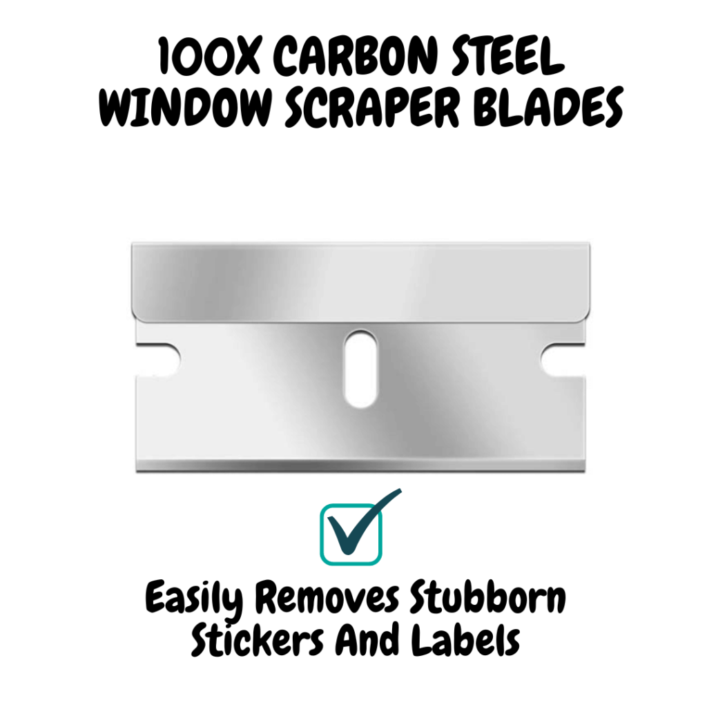 100x Carbon Steel Window Scraper Blades